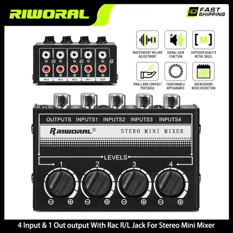 Mini Audio Mixer Stereo Channel With RAC R L Audio Input Stereo For Line Mixer DVD Player