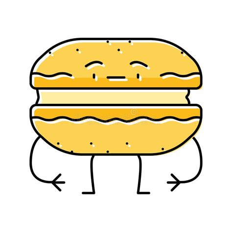 Macaroon Dessert Character Color Icon Vector Illustration Stock Vector Illustration Of Comic