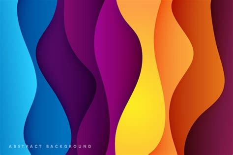 Premium Vector Modern Colorful Paper Cut Wave Abstract Background