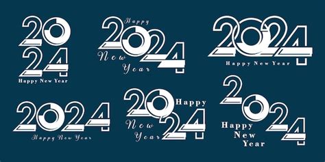 2024 새해 복 많이 받으세요 로고 텍스트 디자인 2024 숫자 디자인 템플릿 벡터 그림 프리미엄 벡터