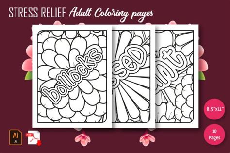Stress Relief Adult Coloring Pages V 12 Graphic By Graphicscave021