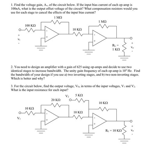 Solved Find The Voltage Gain Av ﻿of The Circuit Below If