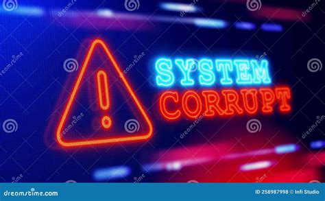 System Corrupt Warning Alert Screen Loop Blinking Glitch Animation Stock Footage Video Of