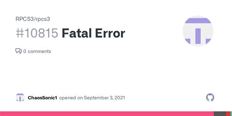 Fatal Error · Issue 10815 · Rpcs3rpcs3 · Github