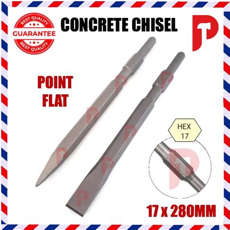 Concrete Chisel 17x280mm Flat Point Electric Demolition Hammer Chisel