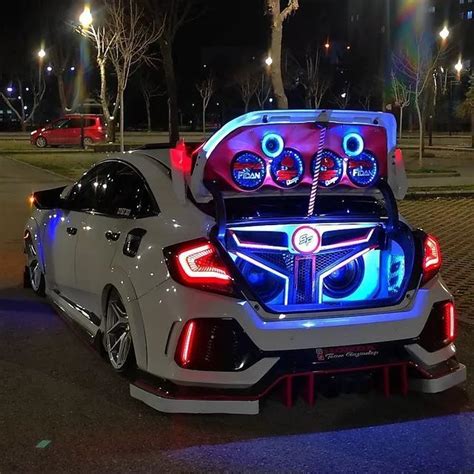 Honda Civic Sedan With Open Trunk Parked On Roadside Custom Honda