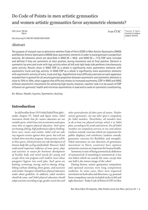 Pdf Do Code Of Points In Men Artistic Gymnastics And Women Artistic Gymnastics Favor