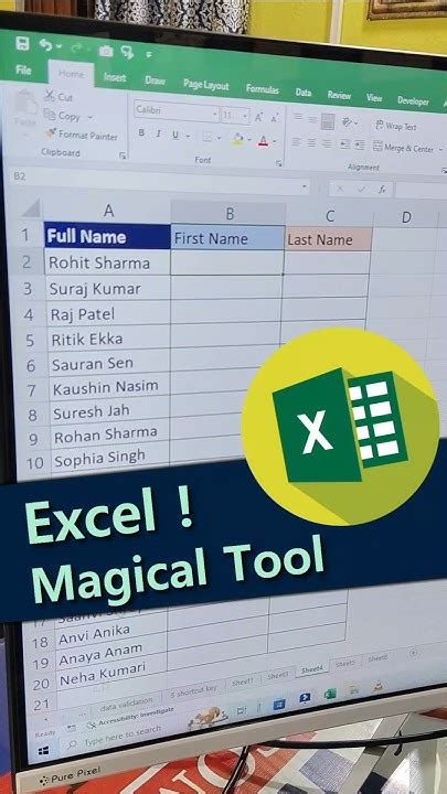💥💥 Excel Magical Tool 💥 Flash Fill In Excel Shorts Excel Ytshorts Computer Ytviral Youtube
