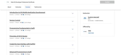 Review Of Courseras Meta Ios Developer Professional Certificate E