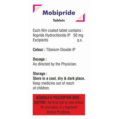 Mobipride Itopride Hcl Tablets For Hospital 50 Mg At ₹ 3000box In
