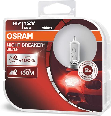 Amazon.com: OSRAM NIGHT BREAKER SILVER H7, 100% more brightness ...