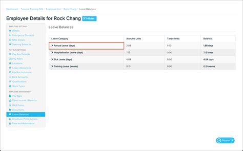Payroll Employee FAQ How Do I View An Employees Leave Balance Employment Hero HelpCentre SG