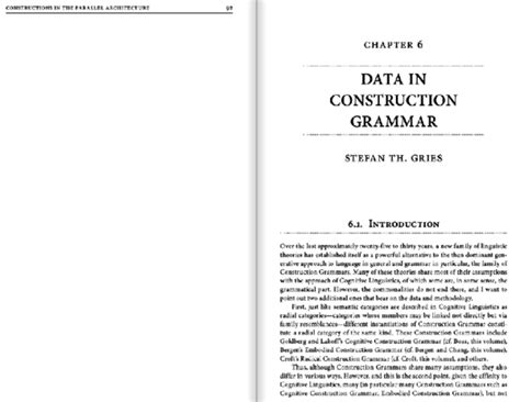 Pdf Data In Construction Grammar