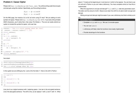 Solved Problem 4 Caeser Cipher Please Visit