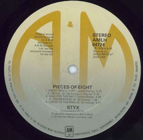 Styx Pieces Of Eight Uk Vinyl Lp —