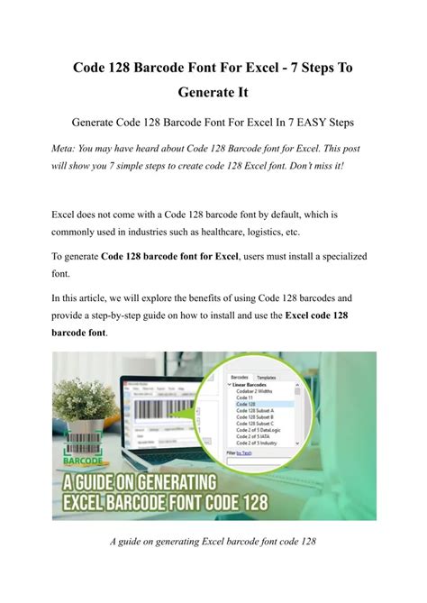 Ppt Code 128 Barcode Font For Excel Powerpoint Presentation Free