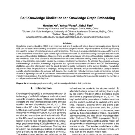 Self Knowledge Distillation For Knowledge Graph Embedding Acl Anthology