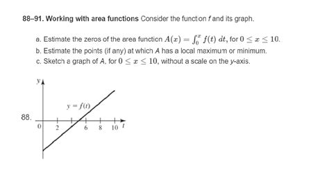 Solved 88 91 Working With Area Functions Consider The