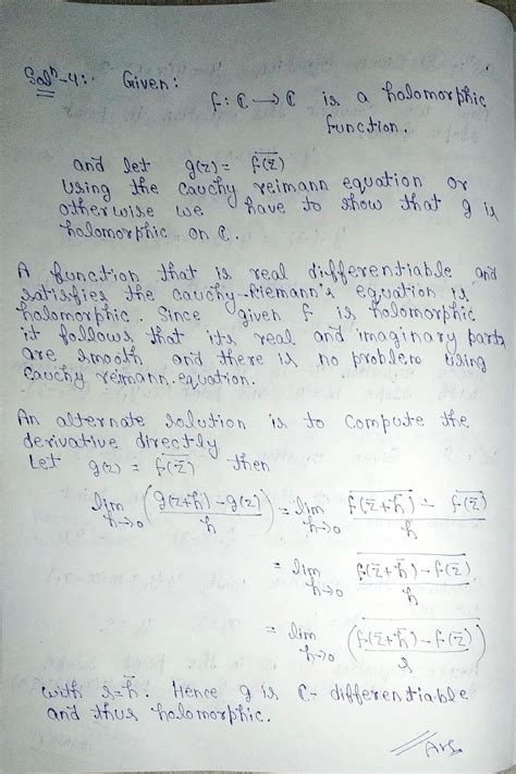 Answered Suppose F C → C Is A Holomorphic Function Let G Z ƒ ₹ Using The Cauchy Riemann