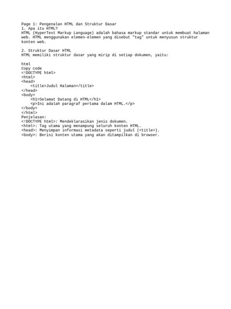 Tutorial Html 1 Pdf Komputer