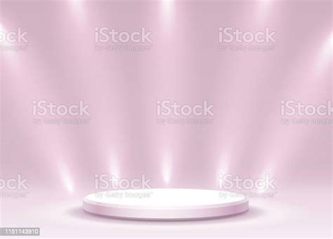 조명 무대 연단 분홍색 배경에 시상식을 위한 무대 연단 장면 벡터 일러스트 레이 션 강단에 대한 스톡 벡터 아트 및 기타 이미지 강단 건설 플랫폼