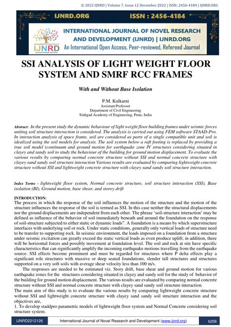 PDF SSI ANALYSIS OF LIGHT WEIGHT FLOOR SYSTEM AND SMRF RCC FRAMES With And Without Base Isolation