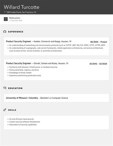 Product Security Engineer Resume Samples Velvet Jobs