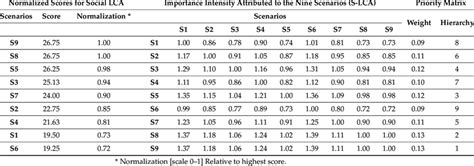 Normalized Scores Importance Intensity Attributed To The Nine