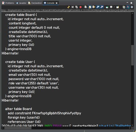 Spring Boot Jpa로 Foreign Key주기 네이버 블로그
