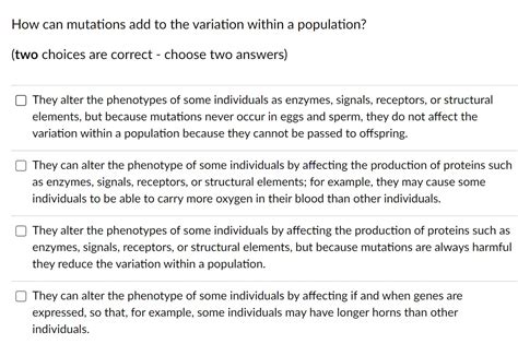 Solved How Can Mutations Add To The Variation Within A