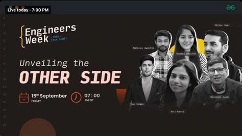 Join Geeksforgeeks For Engineer Live Session Vasu Sehgal Posted On