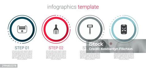 전기 이발기 바렛 면도 면도기 및 이발사 온라인 서비스 플랫폼을 설정합니다 비즈니스 인포 그래픽 템플릿 벡터 가위에 대한 스톡 벡터 아트 및 기타 이미지 Istock