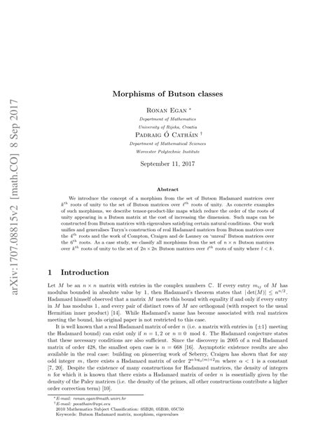 Pdf Morphisms Of Butson Classes