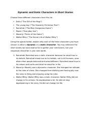 Understanding Dynamic And Static Characters Analysis Of Course Hero