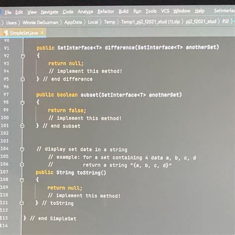 Solved Hello Need Help Inplementing These Methods Lines
