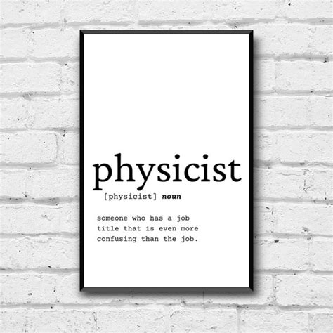 Physicist Definition Wall Art Physicist T Idea Physicist Etsy