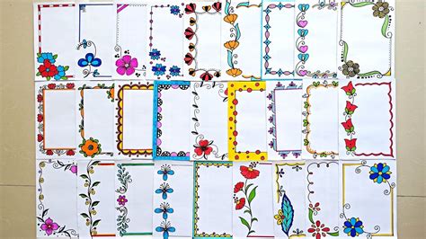 Easy And Beautiful Project Work Design Borders Project Work Border Designs Paper Design Borders