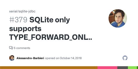 Sqlite Only Supports Typeforwardonly Cursors · Issue 379 · Xerial