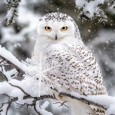 Free Snowy Owl Perched Image Owl Snowy Forest Download At Stockcake