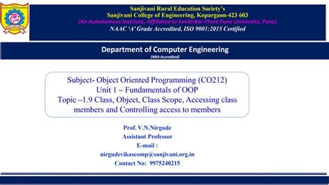 19 Classobjectclass Scopeaccessing Class Members And Controlling Access To Memberspdf