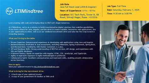 Ltimindtree Futurefastertogether Recruitment Angular Javadeveloper Spring Springboot