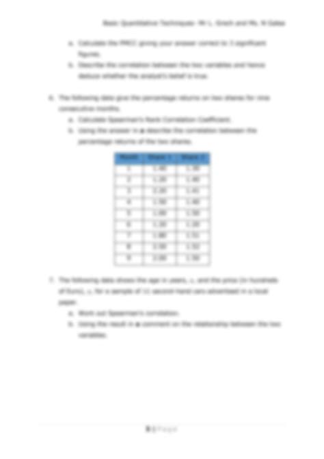 SOLUTION Worksheet Correlation And Regression Analysis Studypool