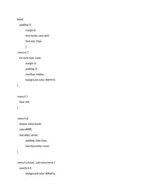 Menu Css Pdf