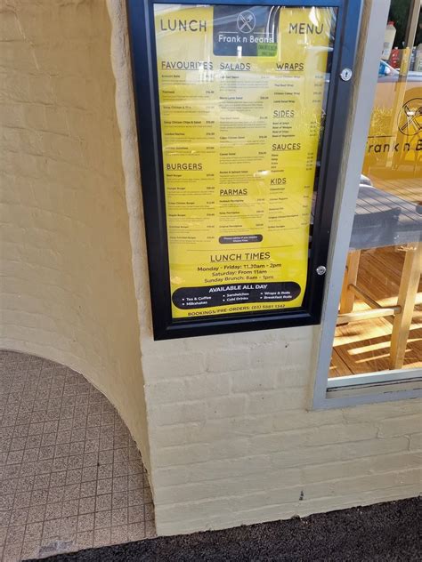 Menu At Frank N Beans Restaurant Deniliquin
