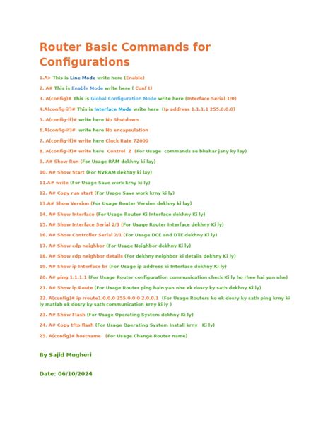 Routerbasiccommandsforconfigurations 1 Pdf