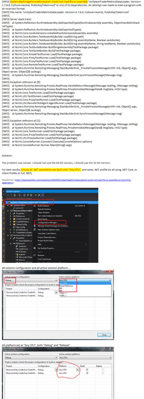 VS System BadImageFormatException Could Not Load File Or Assembly