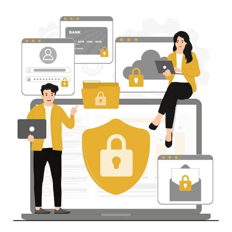 Premium Vector Flat Vector Data Protection Personal Data Security Cyber Data Security Concept