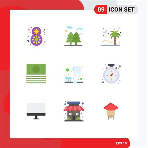 Universal Icon Symbols Group Of 9 Modern Flat Colors Of Brush Ecommerce Park Cash Islamic