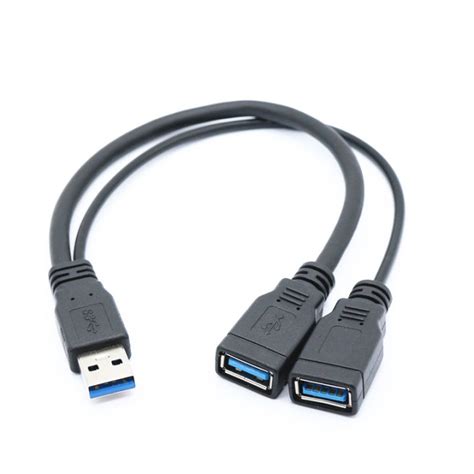 USB 3 0 A 1 Male To 2 Dual USB Female Data Hub Power Adapter Y Splitter USB Charging Power Cable