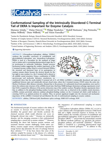 Pdf Conformational Sampling Of The Intrinsically Disordered C